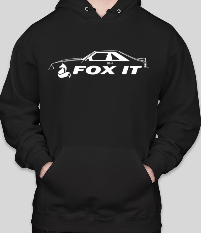 "FOX IT" Hatchback Hoodie CHOOSE YOUR DESIGN COLOR (front and back ...