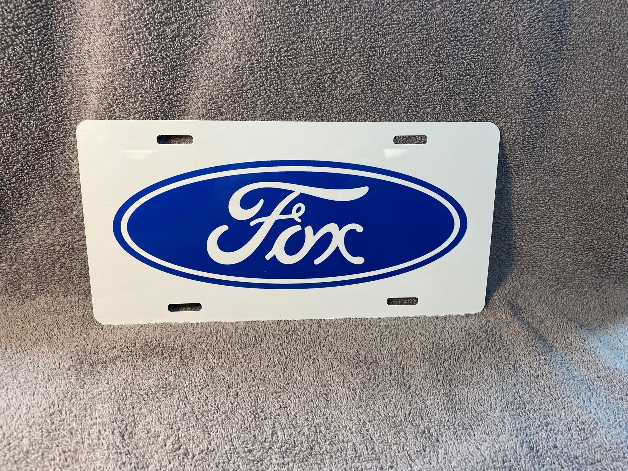 FOX BLUE OVAL LICENSE PLATE 6"x12" ALUMINUM | 417 FOX